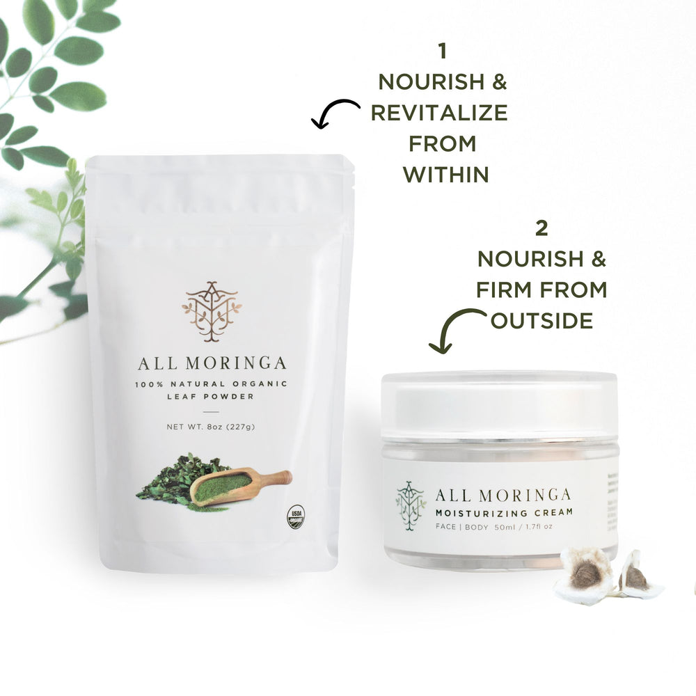 Skincare supplements Moringa Face Cream & Organic Moringa Leaf Powder