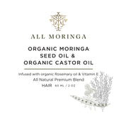 Organic Moringa Seed Oil for Hair With Castor Oil & Rosemary | All Moringa