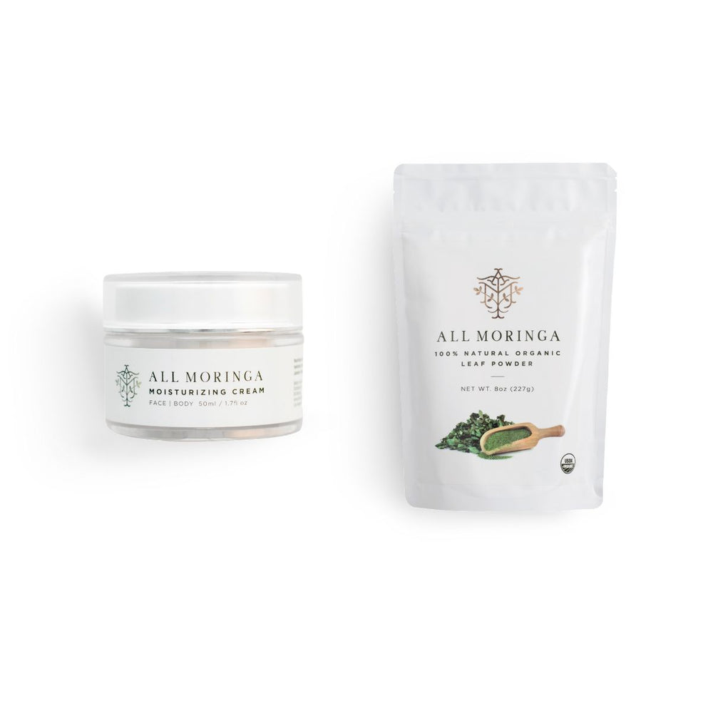 Skincare supplements Moringa Face Cream & Organic Moringa Leaf Powder